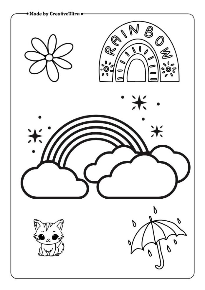 10 Rainbow Coloring Pages (Free Printable PDFs Download)