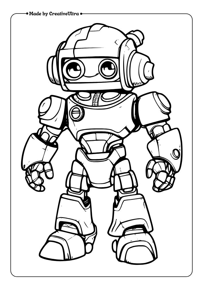 Robot Coloring Pages (Free Printable Sheet Download)