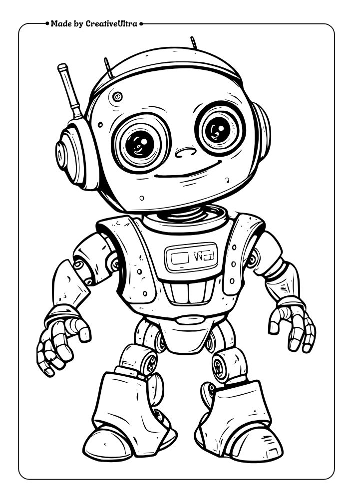 Robot Coloring Pages (Free Printable Sheet Download)