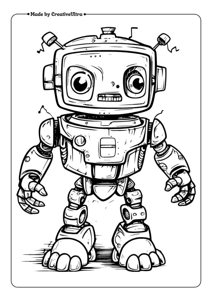 Robot Coloring Pages (Free Printable Sheet Download)