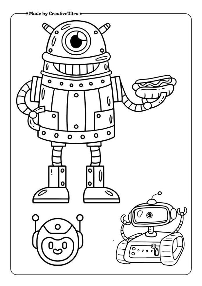 Robot Coloring Pages (Free Printable Sheet Download)