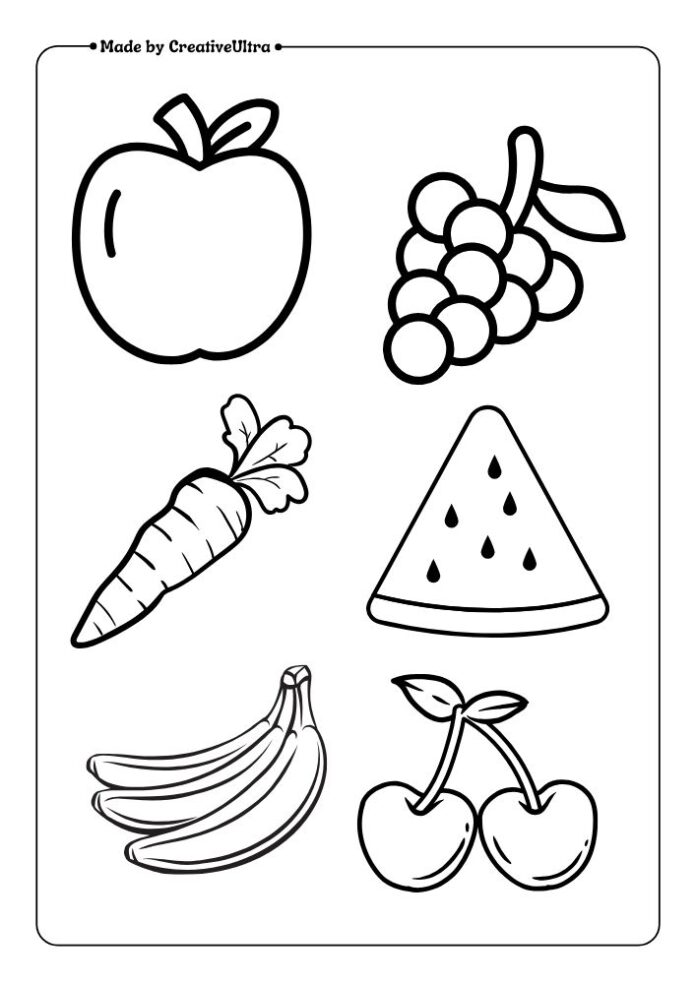 10 Food Coloring Pages (Free Download & Print Easily)