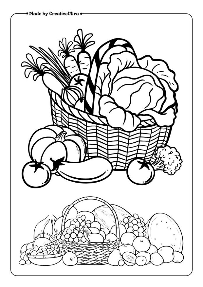 10 Food Coloring Pages (Free Download & Print Easily)