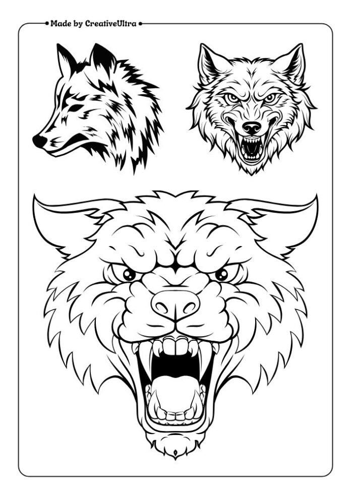 10 Wolf Coloring Pages - (Free Printable Coloring Sheets)
