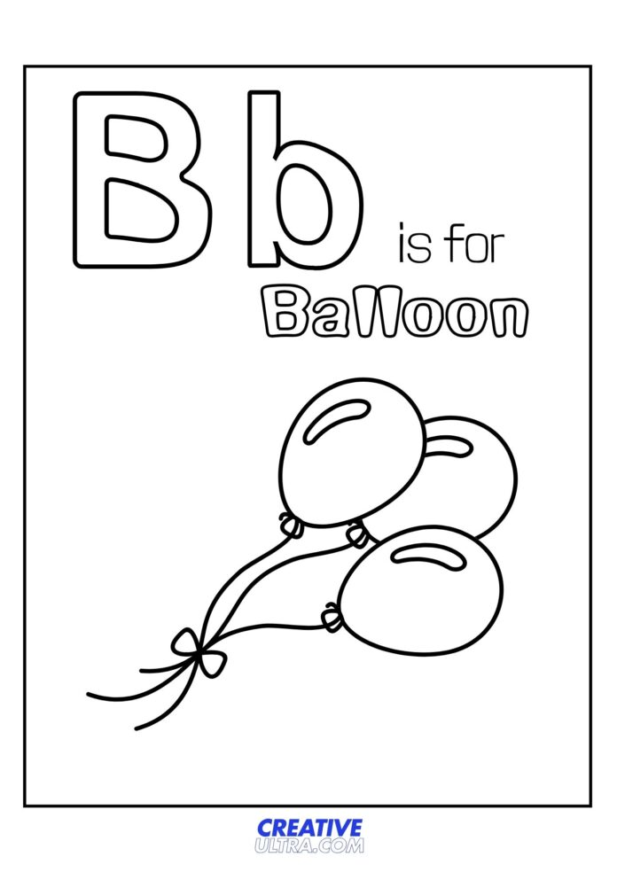 Printable Letter B Coloring Pages For Preschool