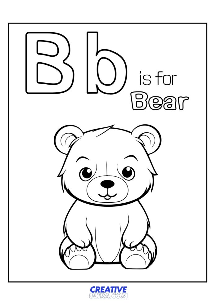Printable Letter B Coloring Pages For Preschool