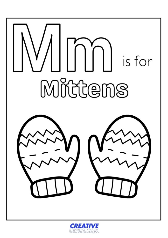 Printable Letter M Coloring Page Worksheet - Creative Ultra