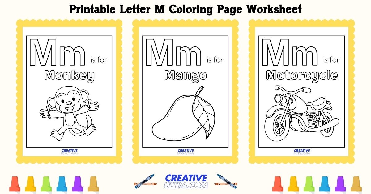 Letter M Printable Coloring Pages Letter M Coloring Pages 3 Free